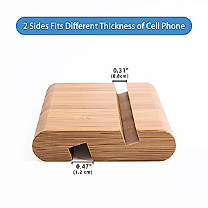 Bamboo Cellphone Stand Holder, Eco-Friendly Universal Portable Sturdiness Holder for Desktop