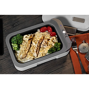 Hot Bento – Self Heated Lunch Box and Food Warmer – Battery Powered, Portable, Cordless, Hot Meals for Office, Travel, Jobsite, Picnics, Outdoor Recreation, Kitchen Meal Prep (Titanium) (HB-T-1)