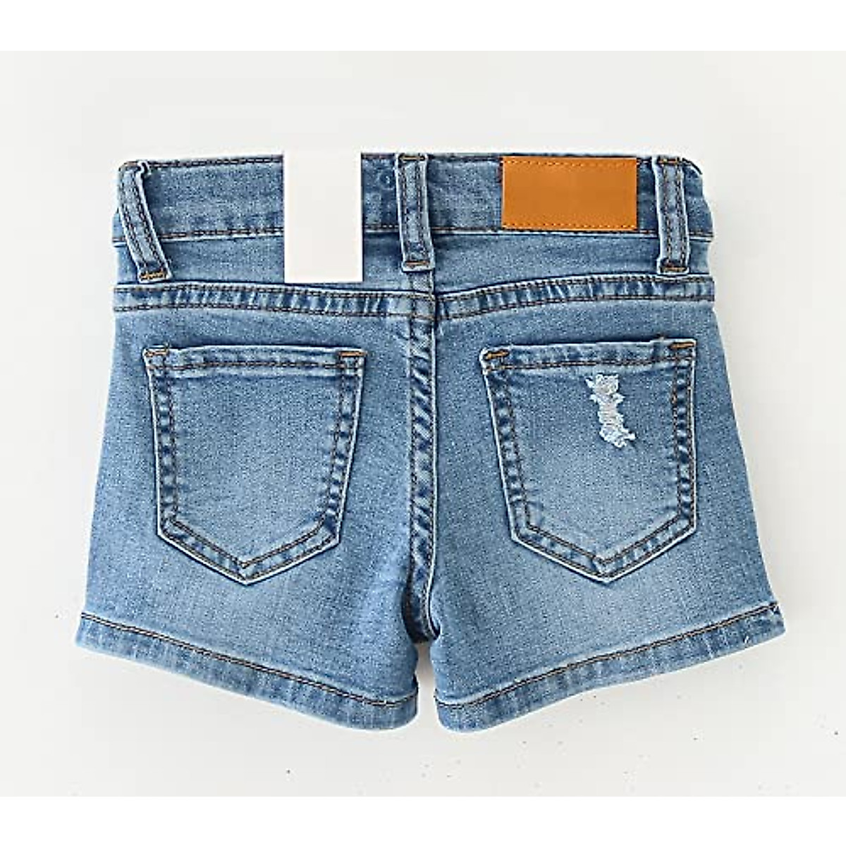 Happy Cherry Baby Girls' Mid Waist Denim Hot Pants Zipper Button Light Girls Denim Shorts Size 4T Blue