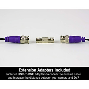 Night Owl 100 ft. in-Wall Rated Video/Power Camera Extension Cable with Extension Adapter (2-Pack)