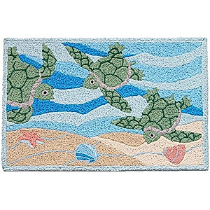 Jellybean Sea Turtle Beach Indoor Outdoor Rug
