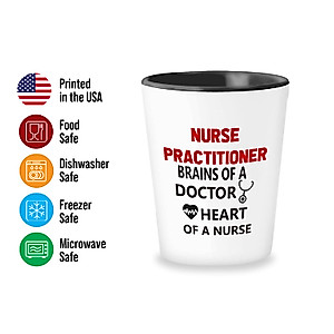 Nurse Shot Glass 1.5Oz - Idea for Nurses week Nursing Student Nurse Appreciation Week Future Doctor NICU - Nurse Practitioner Brains of a Doctor Heart