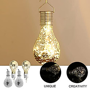 SOLUSTRE Outdoor String Lights Outdoor String Lights Led Bulb 4pcs Garden Light Outdoor Garden Home Hanging Decoration Solar Light Bulbs Golden Globe Light Bulbs Led Bulbs Led Bulbs