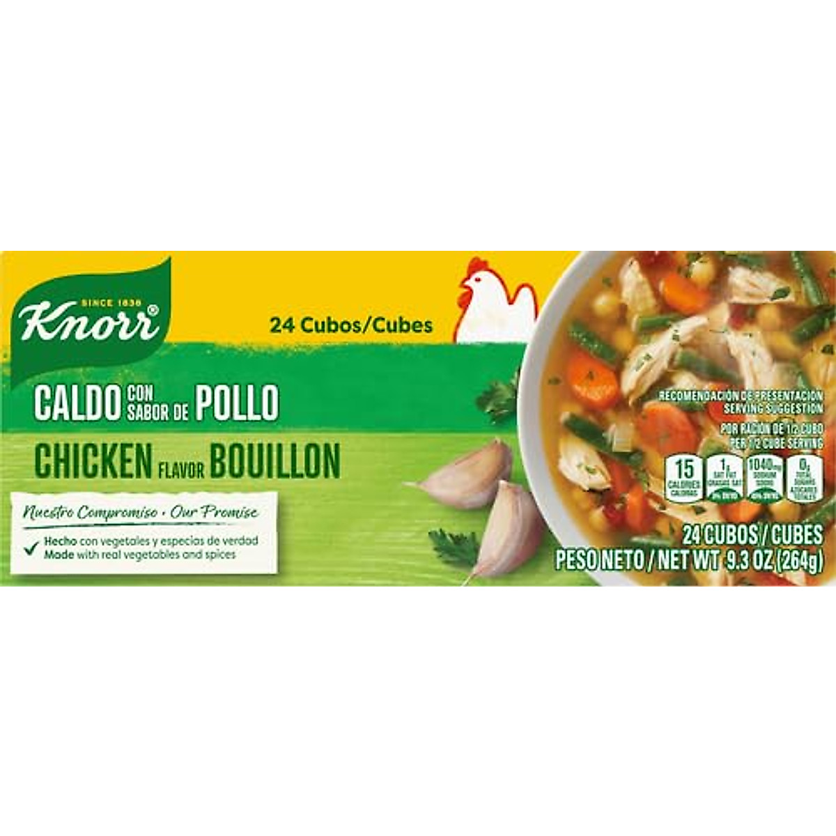Knorr Cube Bouillon, Chicken, 24 cubes, 9.3 oz