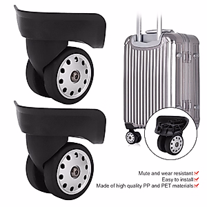 Alomejor 1 Pair Luggage Casters A88 Porous Suitcase Wheel Suitcase Luggage Replacement Casters for Travel Bags Large Size(Black)