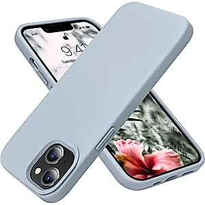 OTOFLY Compatible with iPhone 13 Mini Case,Liquid Silicone Slim Protective Shockproof Phone Case Cover with Anti-Scratch Microfiber Lining, 5.4 inch (Nattier Blue)