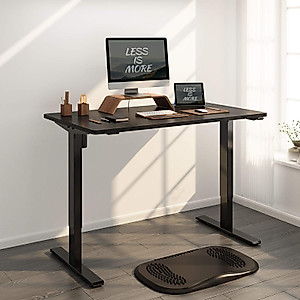 FLEXISPOT Standing Desk Height Adjustable Desk Electric Sit Stand Desk 48 x 24 Inches Home Office Desks with Whole Piece Desk Board (Black Frame + Black Top)