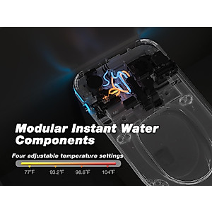 MEJE #MZE013 - Luxury Automatic Toilet,Smart Toilet with Intelligent Bidet,Auto Open and Close,Auto Flush,Heated Seat,Remote Control, Night Light, Switchable Temperature Display,White