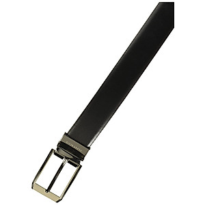 Perry Ellis Men's Portfolio 2-Tone Reversible Belt With Genuine Leather, Matte, Shine Buckle (Sizes 30-42 Inches), Blk20, 34