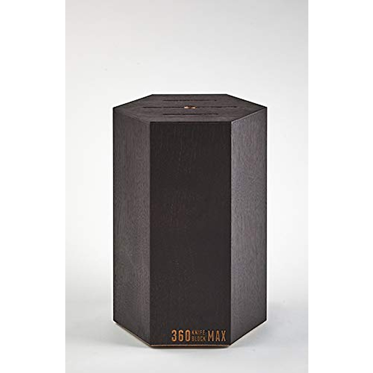 360 Knife Block MAX (Black) - magnetic, rotating, knife block - NOW holds 20+ knives w/top slots and 12" blade capacity