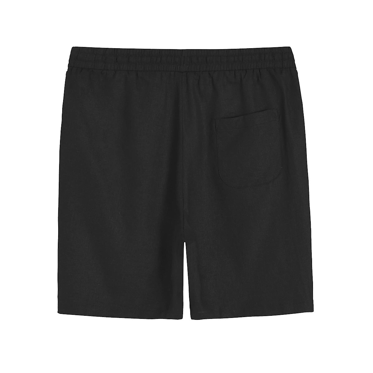 Weintee Men's 7" Inseam Linen Shorts with Pockets 2X Black
