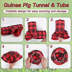 Rypet Guinea Pig Tunnels & Tubes Collapsible 3 Way Small Animals Hideaway Activity Tunnel Toys for Guinea Pig Chinchilla Ferret Hamster