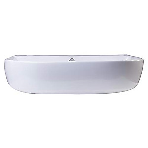 ALFI brand AB111 D-Bowl Porcelain Wall Mounted Bath Sink, 24", White
