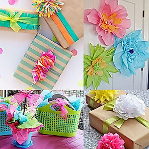 Supa 160 Sheets 8 Easter Day Multicolor Tissue Paper Bulk Wrapping Tissue Paper 20 x 27" for Art Craft Floral DIY Birthday Love Theme Party Tissue Valentine's Day Paper Pom Pom