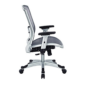 Space Seating 317 Series Executive Light Air Grid Office Chair with Breathable Mesh Back, Lumbar Support, 2-to-1 Synchro Tilt Control and Adjustable Tension, Platinum Finish