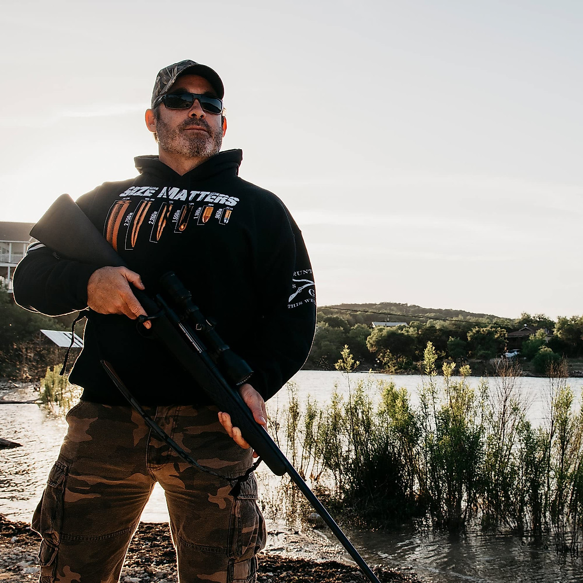 Grunt Style Size Matters - Men's Hoodie (Black, X-Large)