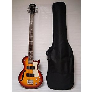 Ktone Sunburst 4 String Bass Guitar, Semi-hollow Body/W Bag