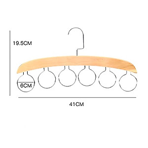 WODMB Wood Scarf Ring Hanger Storage Holder Hole Hanger 6 Ring Scarves Display Rack Space Saving (Color : D)