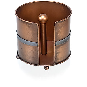 Red Co. 6” Metal Vertical Freestanding Tabletop Paper Towel Holder Stand in Antique Brass Finish