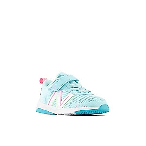 New Balance Girls DynaSoft 545 V1 Hook & Loop Running Shoe, Bright Cyan/Mint Flash/Signal Pink, 2.5 Little Kid