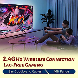 HRYYDS 2025 Retro Gaming Console Pro 4K HDMI with 40,000+ Built-in Classic Video Games - Plug & Play Game Stick for TV with 2 Wireless Controllers | 23 Emulator Support 64GB