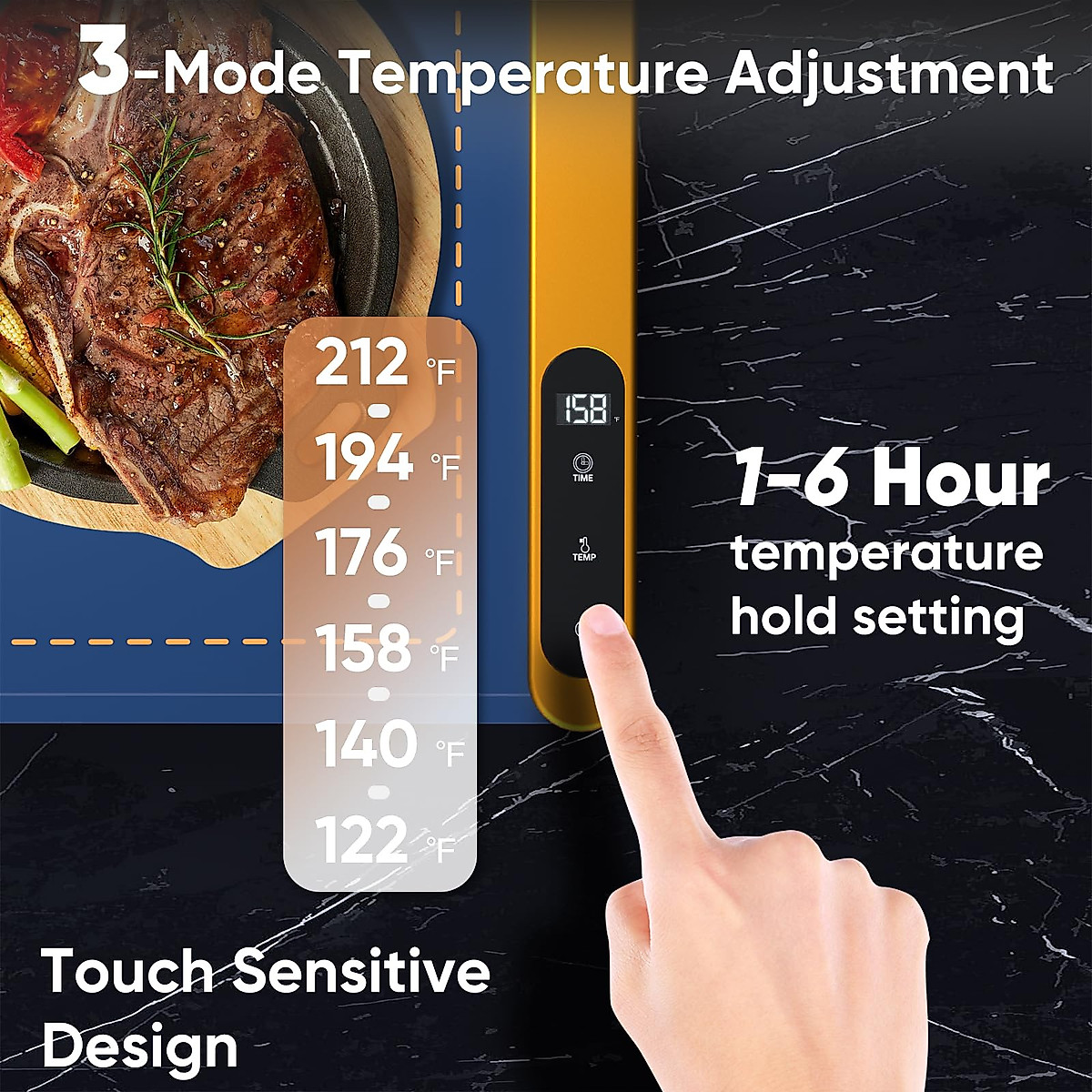 Food warming mat, Full Surface Heating Electric Warming Tray for buffets party, Premium Silicone Nano-Material food warmers for parties with 6 Temperature Settings, 2-6 hours Auto Shut-Off