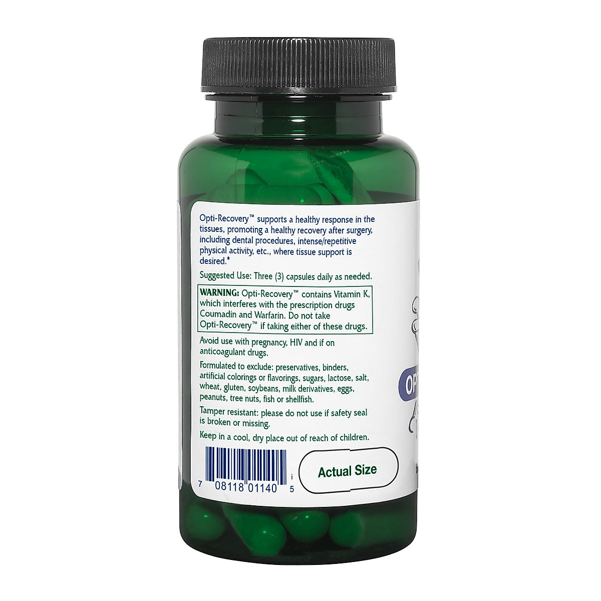Vitanica Opti-Recovery - Multimineral & Multivitamin for Pre- and Post-Surgery Support - Wound Recovery Aid with Vitamin A, C, D2, Zinc & Bioflavonoids - Professional Line - 60 Vegan Caps