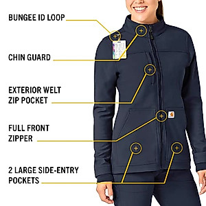 Carhartt Women's Fluid Resistant Fleece Jacket, Navy, S