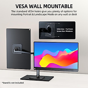 UPERFECT Portable Monitor 15.6 inch, 1080P FHD USB-C Portable Laptop Monitor HDMI Travel Monitor w/VESA & Smart Case, Matte IPS Display Eye Care External Screen for Switch/PS5/PC/Phone