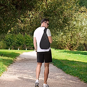 MOSISO Sling Backpack,Travel Hiking Daypack Pattern and Fan-shaped Rope Crossbody Shoulder Bag, Navy Blue Base Totem Texture&Black