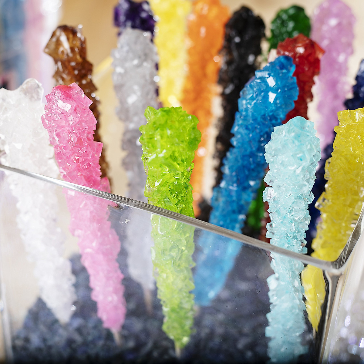 36 Extra Large Assorted Rock Candy Sticks: Espeez - Candy Party Favors - for Birthdays, Weddings, Receptions, Bridal, Baby Showers - Rock Candy Bulk