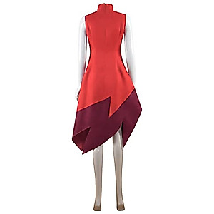Jannoyra Luz Noceda Cosplay The Owl House Eda Dress Uniform Outfits Women Girls Owl House Halloween Red Skirt Suit Full Set (Medium, Eda Suit)
