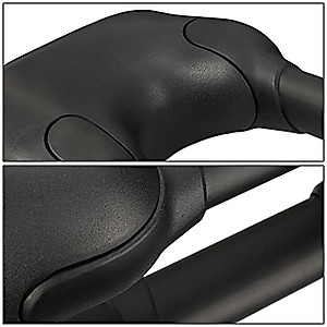 Pair of Black Textured Manual Telescoping Extenable Side Rear View Towing Mirrors Compatible with Ford E-Series 03-14