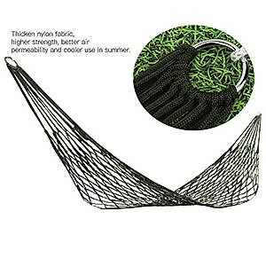 JINYI Hammock, Thicken Nylon Fabric Multi-Functional Hammock Outdoor Hammock Simple Nylon Net Hammock for Outdoor Garden