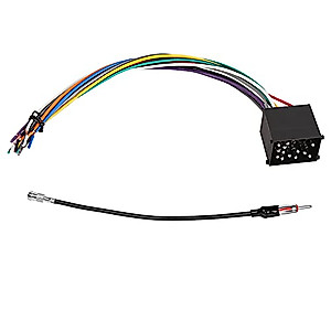 RED WOLF Radio Stereo Wire Harness + Antenna Adapter Connector Plug Kit Replacement for BMW 1988-2002 528i/E46/325/323/328i/5/3