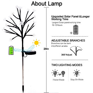 IUEECEN Solar Garden Lights Garden Decor, Solar Flowers Lights Outdoor Decorative,2Pack 40LED Solar Lights Outdoor Garden Waterproof for Outside Yard,Lawn,Patio,Pathway Decorations Gardening Gifts