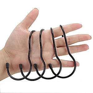 24 Piece 3.9" S Shaped Hooks Stainless Steel Metal Larger Hangers Hooks for Heavy Duty Hanging Kitchen, Work Shop, Bathroom, Garden