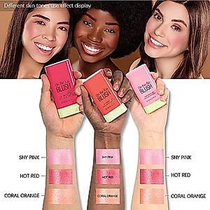 Multi-Use Cream Blush Stick, Blush Cheek Stick Tinted Moisture Stick Solid Moisturizer Stick, Waterproof Blusher and Shadow Lips for Cheek Makeup (shy pink, 1pcs)