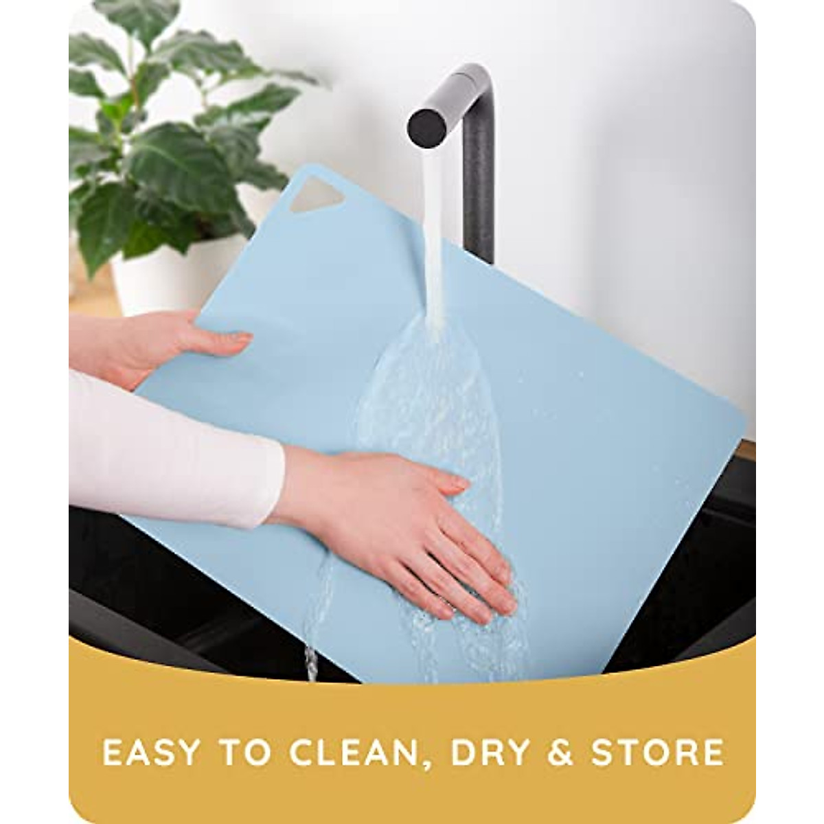 Extra Thin Flexible Cutting Boards for Kitchen - Cutting Mats for Cooking, Colored Cutting Mat Set with Easy-Grip Handles | Non Slip Cutting Sheets, Flexible Plastic Cutting Board Set of 3 (15"x12")