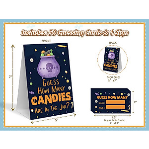 Halloween Baby Shower Decorations,Guess How Many Candies Are In The Jar,Baby Shower Game,Bridal Shower Candy,Halloween Party Favors Supplies,Thanksgiving Party,1 Sign & 50 Guess Cards-D4