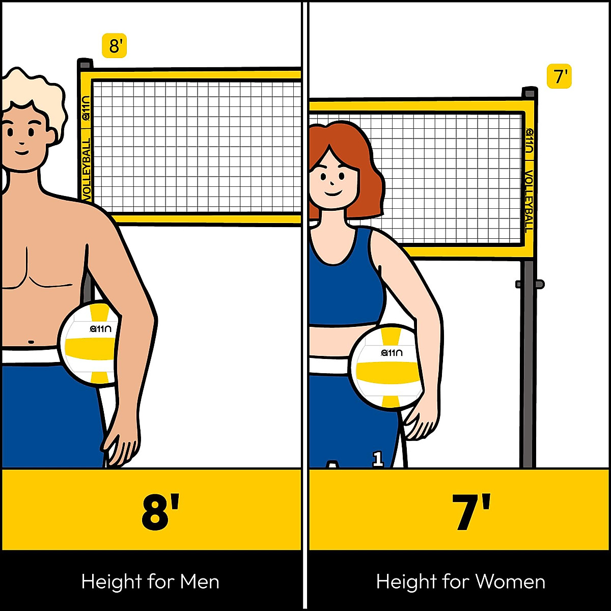 A11N Heavy-Duty 32ft Outdoor Volleyball Net with Anti-Sag System - Portable Set Includes Volleyball, Net, Air Pump, Boundary Markers and Bag - Perfect for Backyard, Beach, and Park