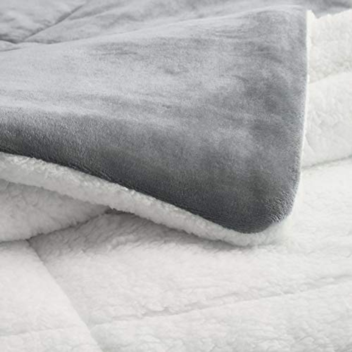 Amazon Basics Ultra-Soft Micromink Sherpa Comforter Bed Set, King, Charcoal