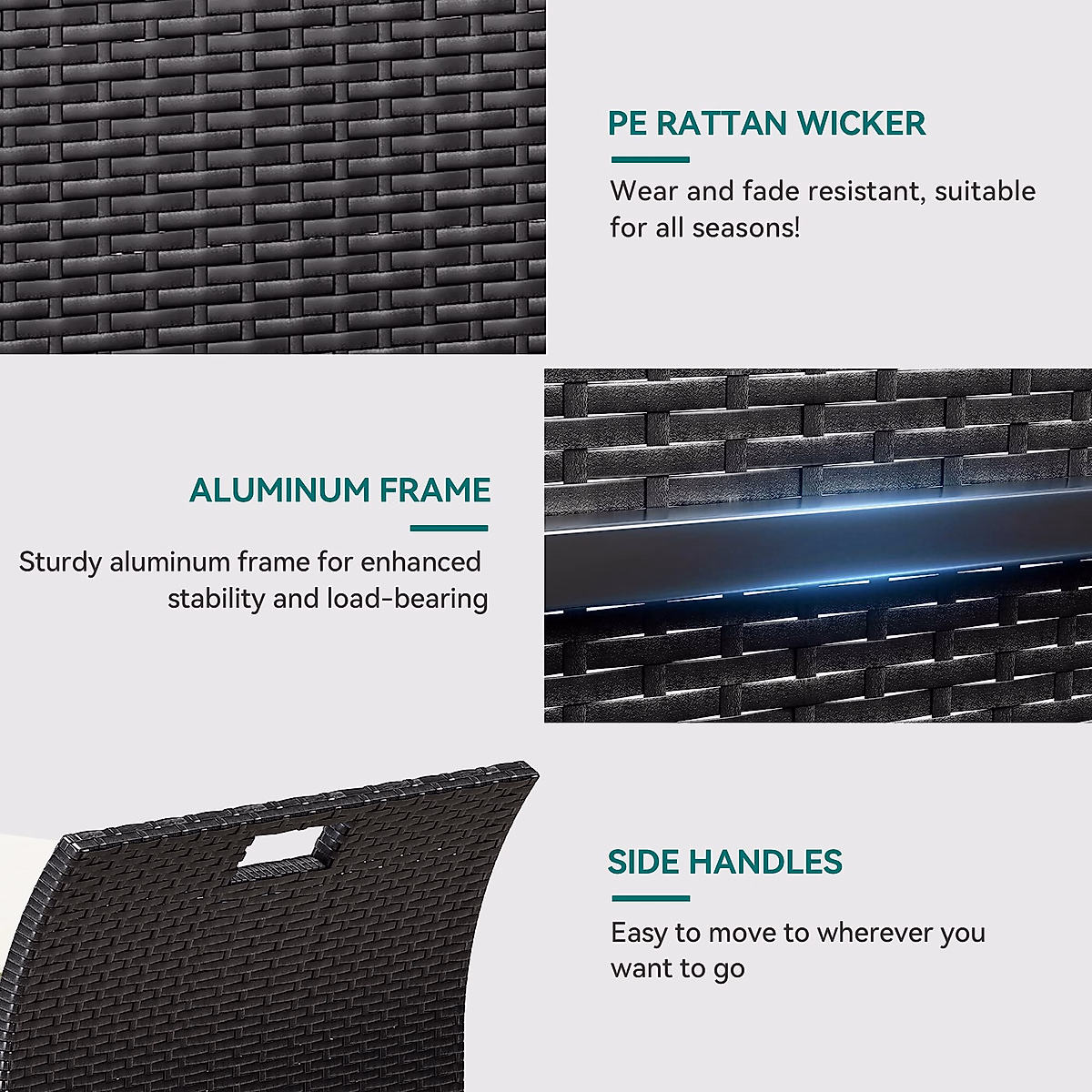 YITAHOME 90 Gallon Outdoor Wicker Storage Bench w/Cushion, Large PE Rattan Deck Storage Box w/Handles & Hydraulics for Patio Furniture, Cushions, Garden Tools, Pool & Sports Equipment, Black&Beige