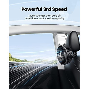 Gaiatop Baby Stroller Fan, 4000mAh Oscillating Mini Portable Fan with Lights, 4 Speeds Battery Operated 360° Rotate Flexible Tripod Small Clip On Fan Handheld Desk Fan for Car Seat Crib Travel Black