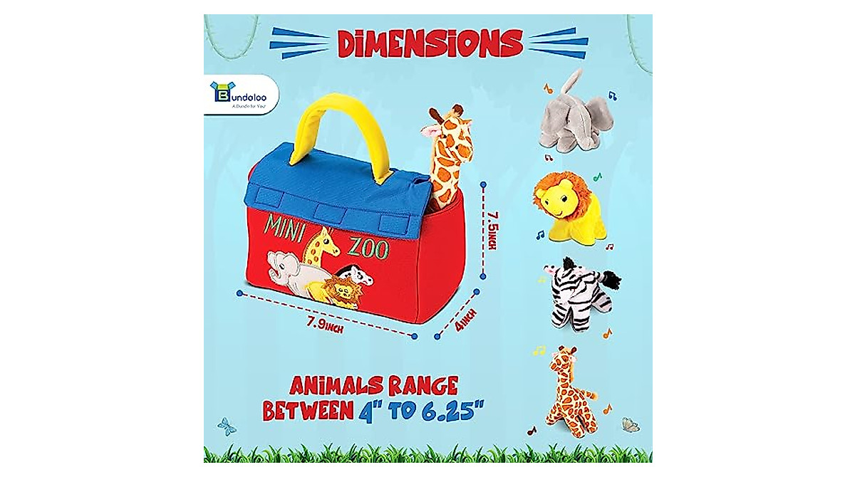 Bundaloo Mini Zoo Playset for Babies and Toddlers - Interactive Plush ...