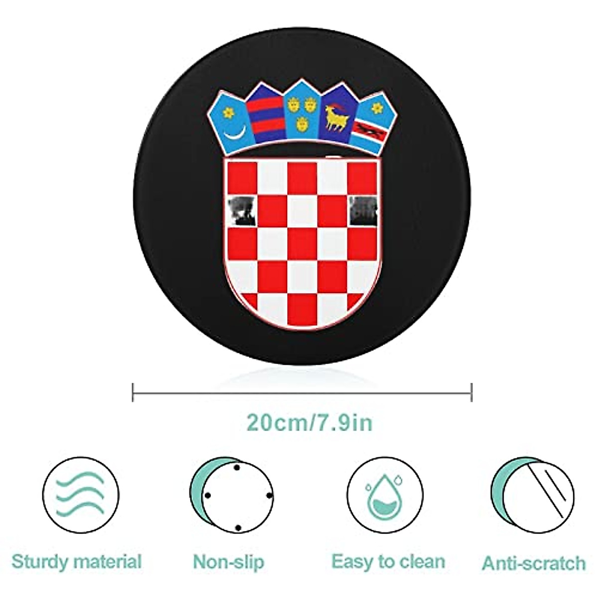 Croatia National Emblem Cutting Board Tempered Glass Chopping Board for Kitchen Hotel