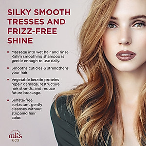 MKS eco Kahm Smoothing Shampoo, Original Scent - 25 fl oz - Cleanse, Moisturize & Repair Hair - With Moroccan Argan Oil, Hemp Seed Oil & Vegetable Keratin Protein - Vegan, Cruelty Free