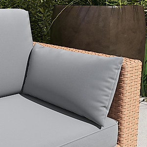 Outsunny Wicker Patio Couch, PE Rattan 3-Seat Sofa, Outdoor Furniture with Deep Seating, Cushions, Steel Frame, Sand