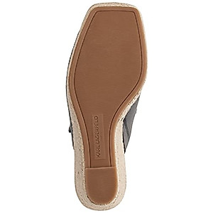 Karl Lagerfeld Paris Women's Corissa Slip on Espadrille Wedge Sandal, Deep Black, 9