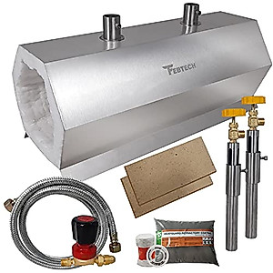 FEBTECH Portable Propane Blacksmith Forge Double Burner, 2600F Rated, for Knife making Blacksmith Farrier Bladesmith Forging Tools & Heat Treatment - Hexagonal Shape Forge